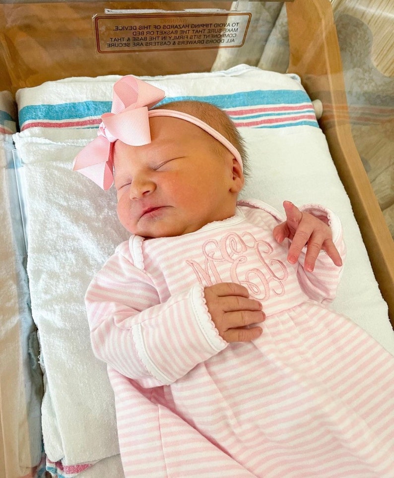 Baby Girl Take Home Outfit Coming Home Gown Monogrammed - Etsy