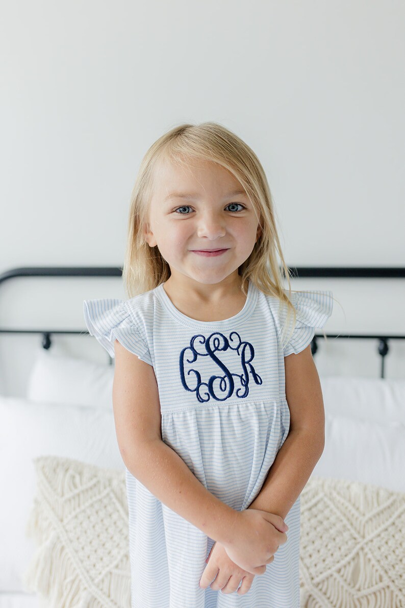 Girls Monogrammed Dress Personalized Dress Girls - Etsy