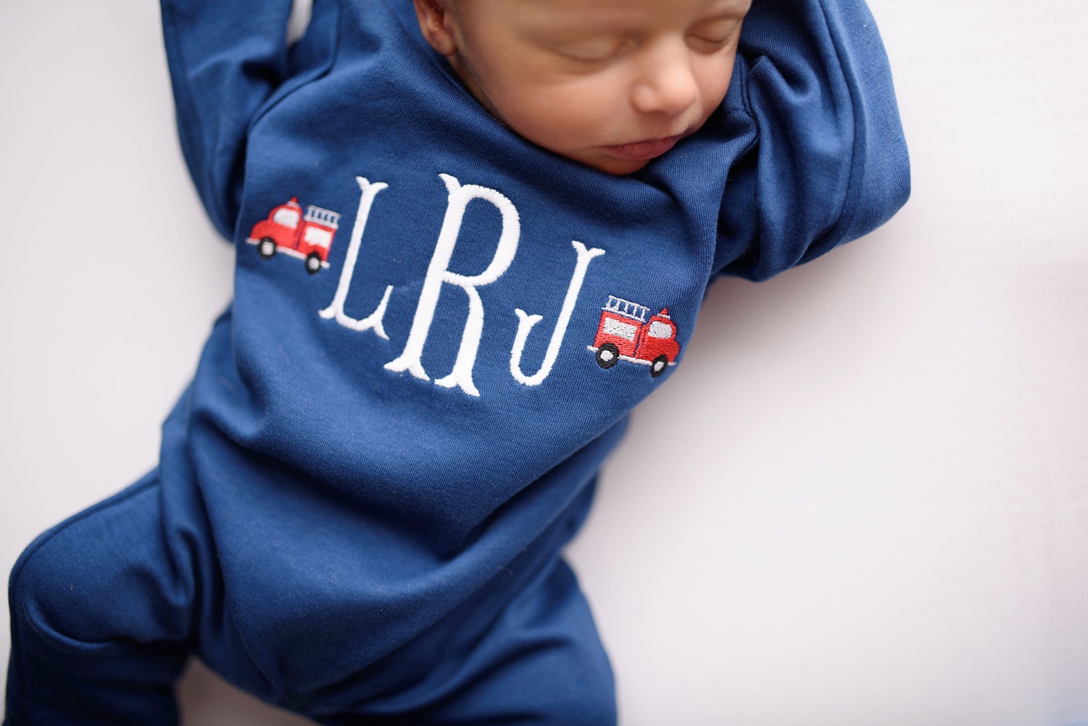 Fireman Baby Boy Coming Home Outfit, Firetruck Baby Shower Gift ...