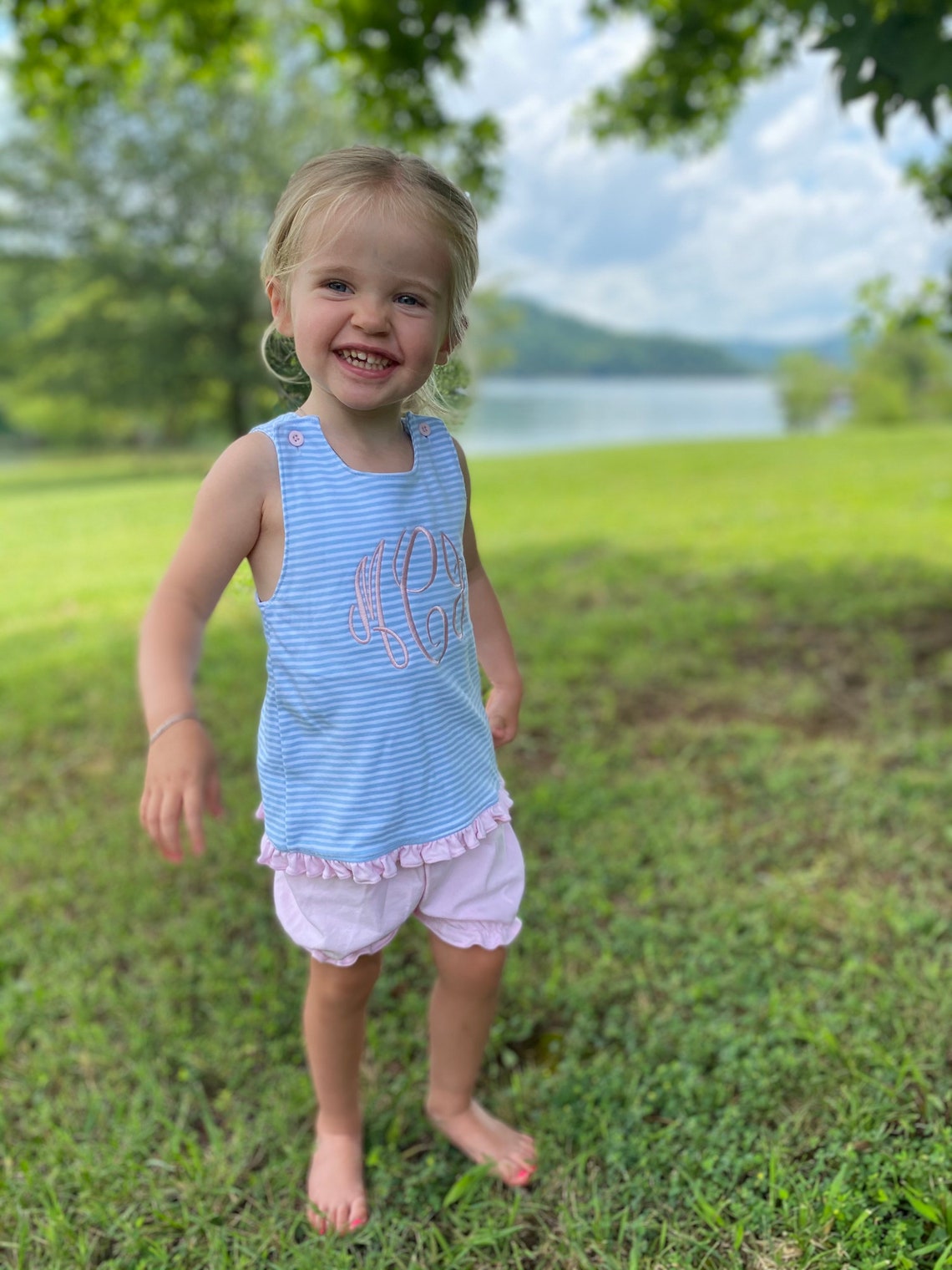 Girls Bloomer Set Monogrammed Bloomer Set Girls Summer - Etsy