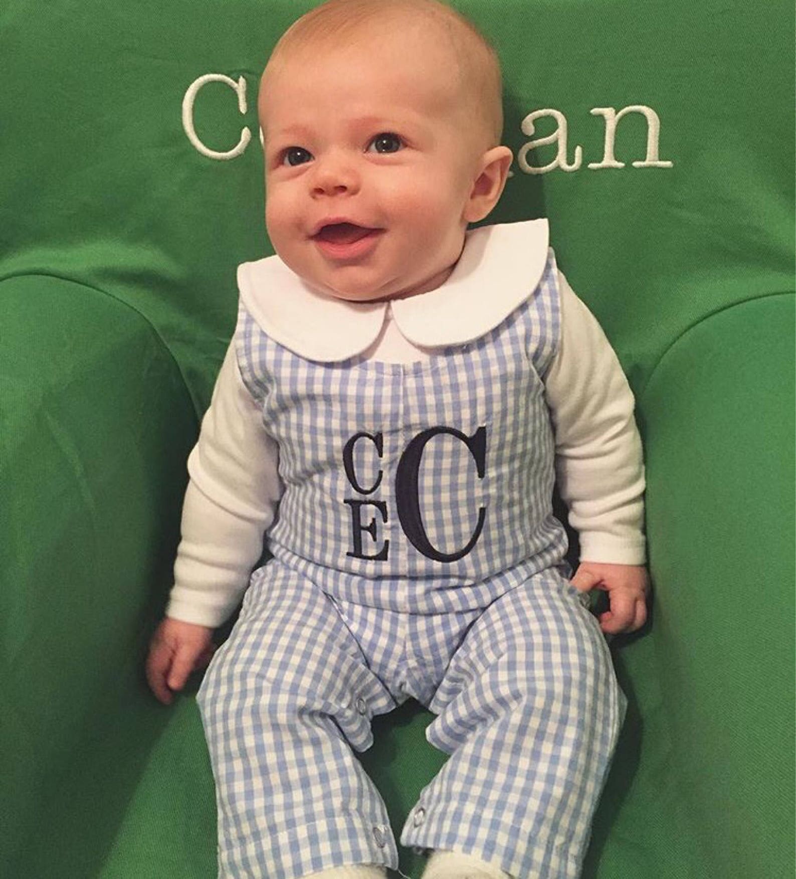 Boys Monogrammed Longall Monogram Boy Jon Jon Toddler Easter - Etsy