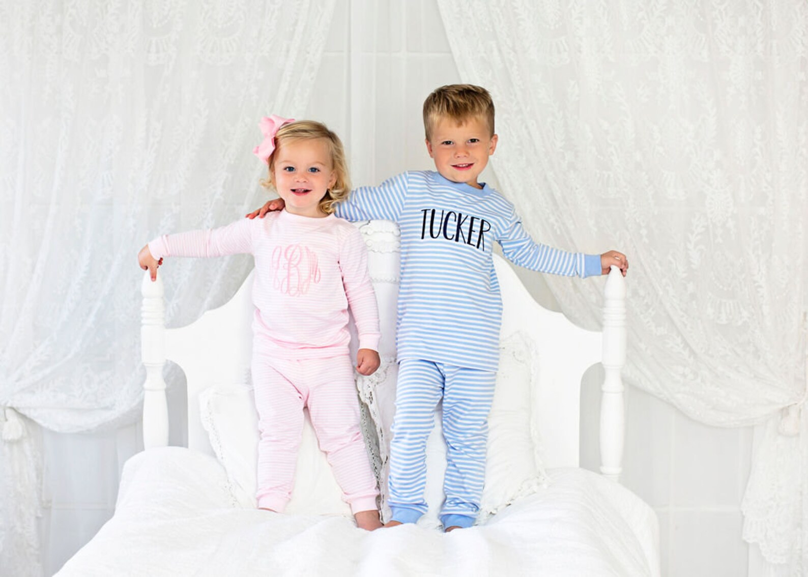 Monogrammed Pajamas, Girls Personalize Pajamas, Boys Monogram Pajamas ...