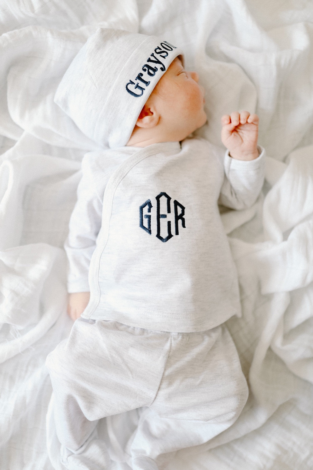 Baby Boy Coming Home Outfit, Monogrammed Coming Home Outfit, Newborn ...