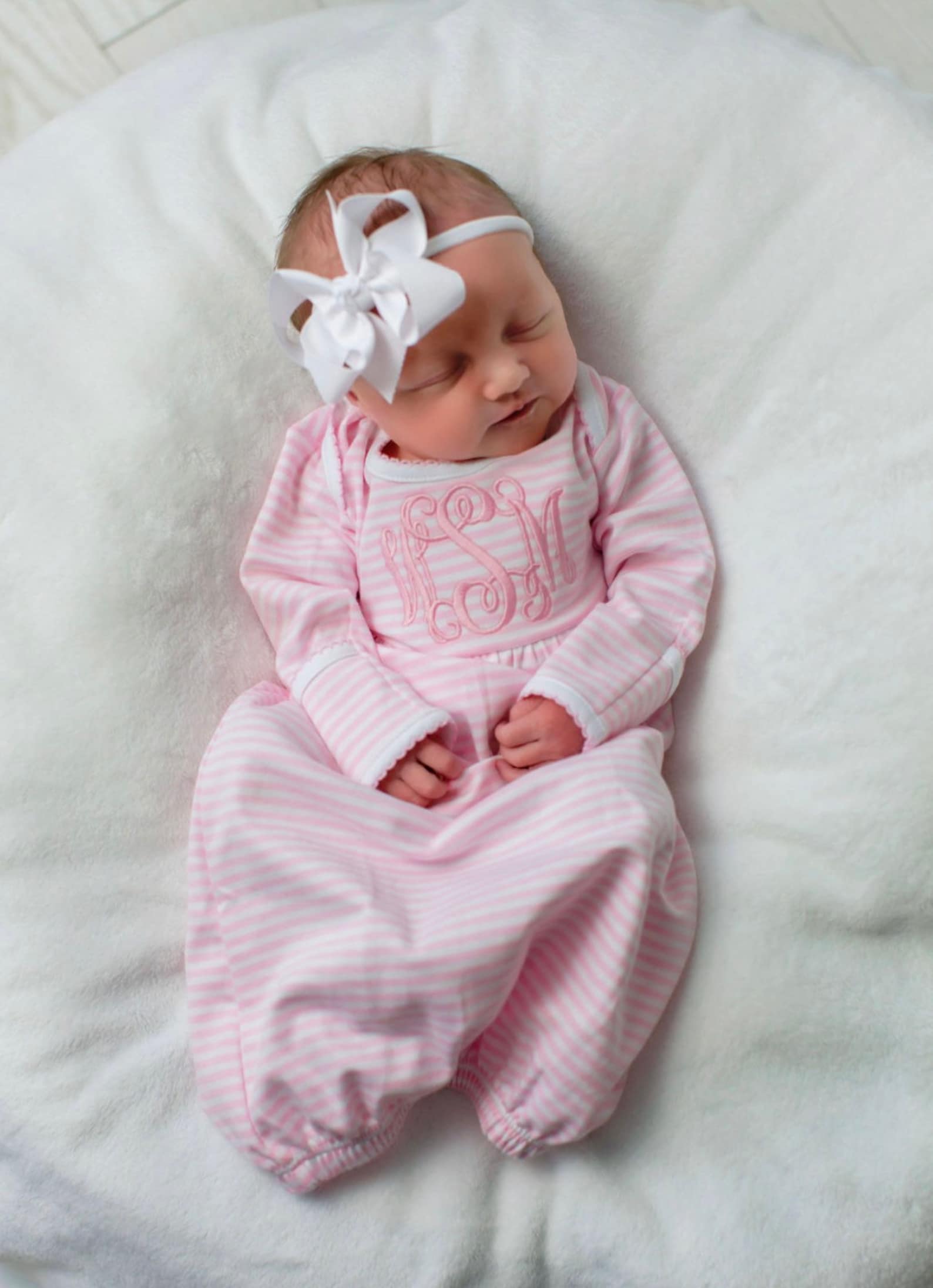 Baby Girl Take Home Outfit Coming Home Gown Monogrammed - Etsy