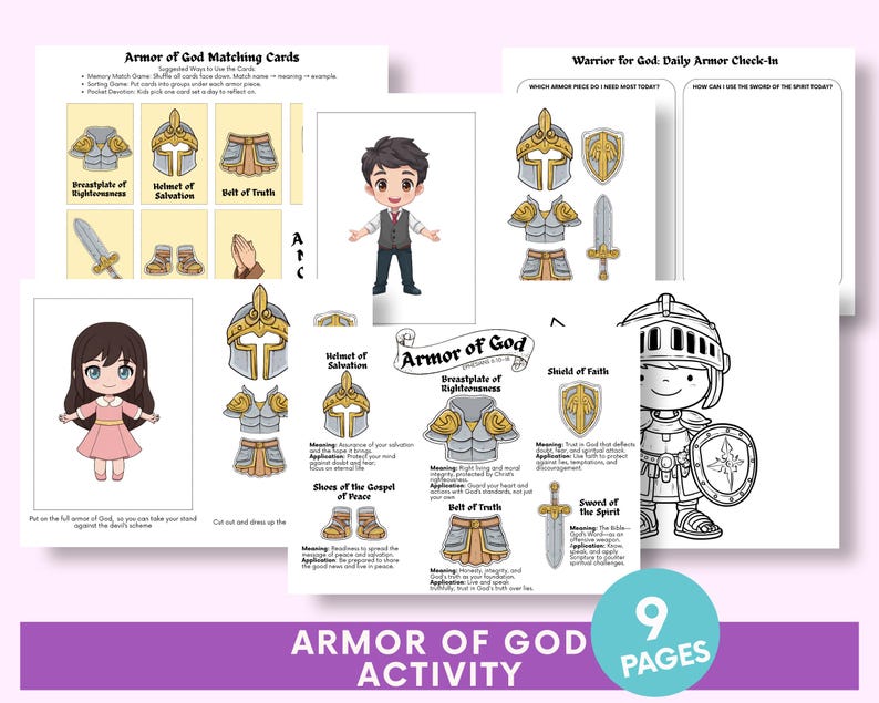 Armor of God Printable Bible Activity Pack | Sunday School & Christian ...