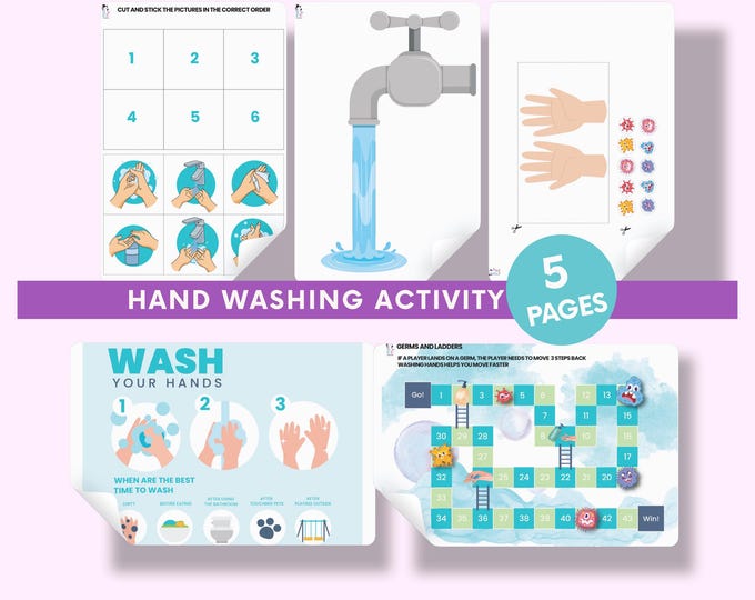 Wash Your Hands Printable Activity for Toddler, Preschool Homeschool ...