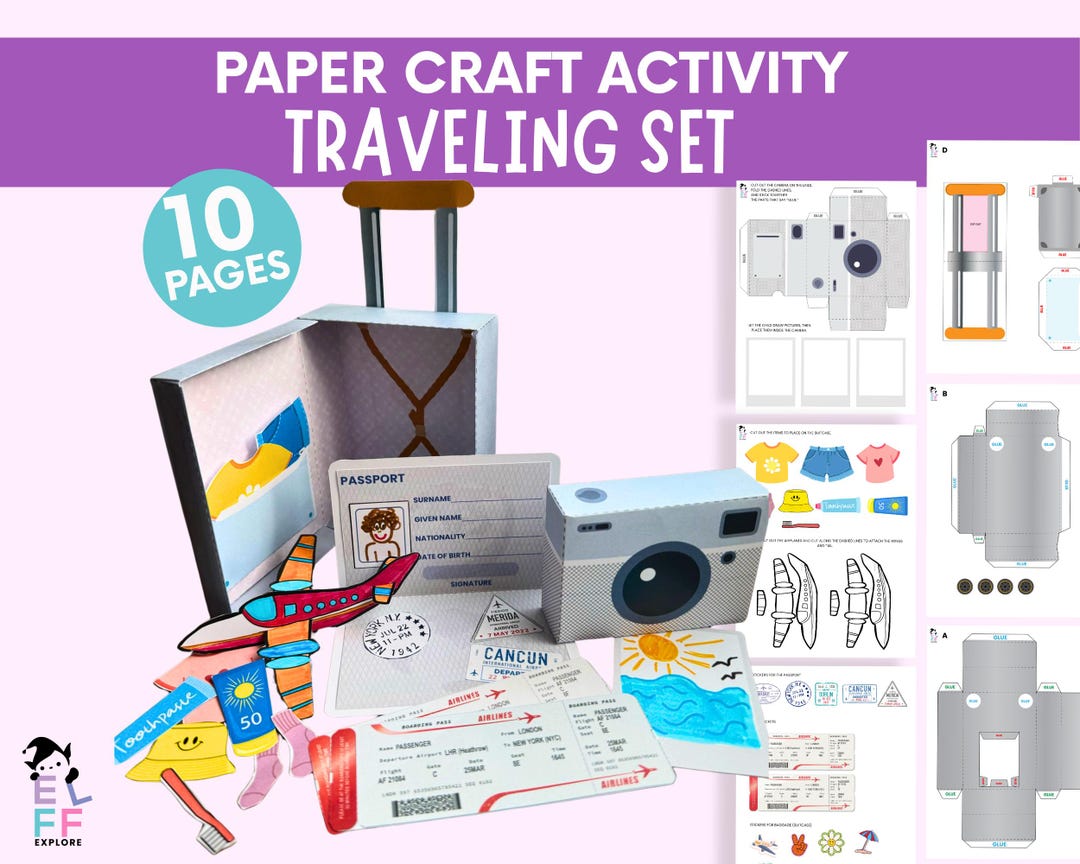 DIY Travel Pretend Play Kit: Printable Suitcase, Passport, Tickets (PDF ...