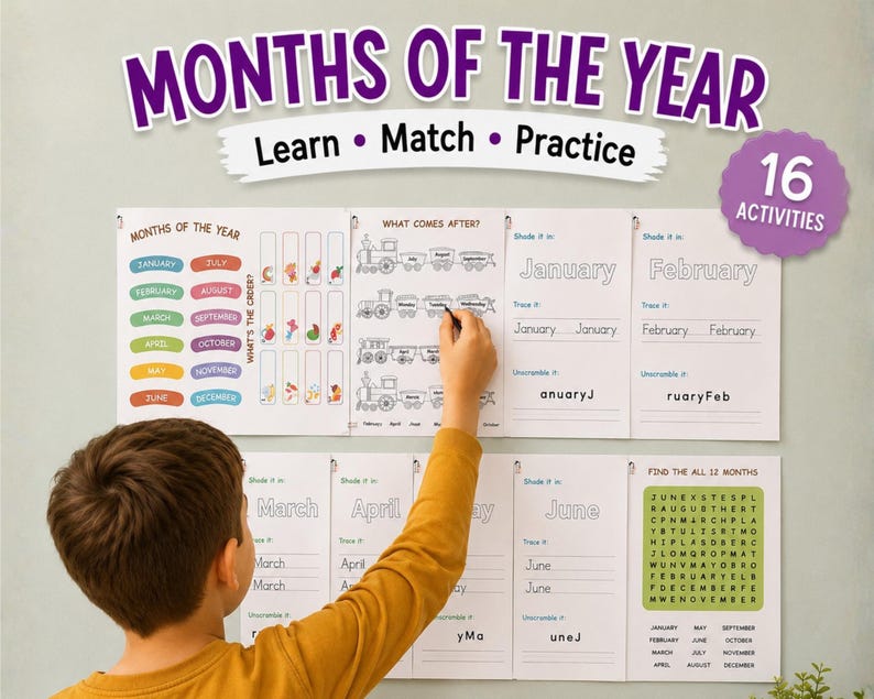 Learn the Months of the Year Printable | Preschool Calendar Activity ...