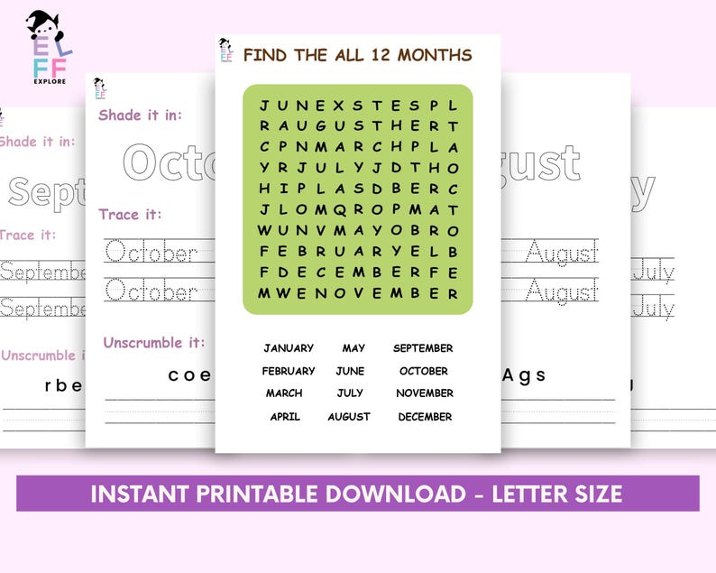 Learn the Months of the Year Printable | Preschool Calendar Activity ...