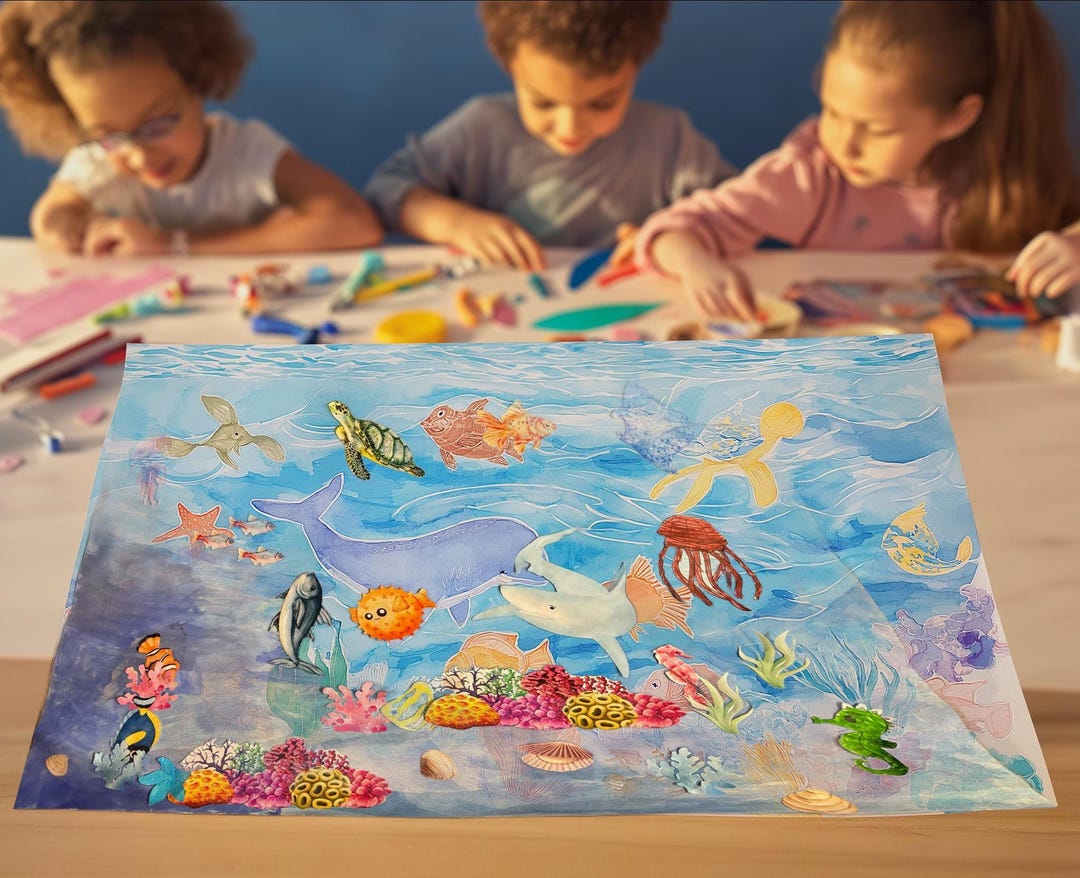 Ocean Craft Printable for Kids | Under the Sea Cutting and Coloring ...