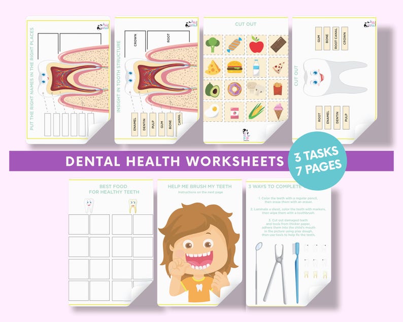 Dental Health Worksheets for Kids | Teeth Brushing Activity Printable ...