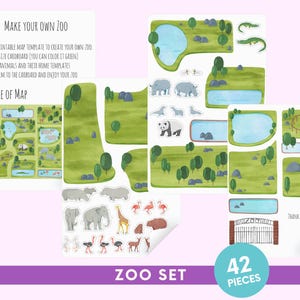 DIY Printable Zoo Activity: Cut & Paste Paper Animals Diorama (PDF ...