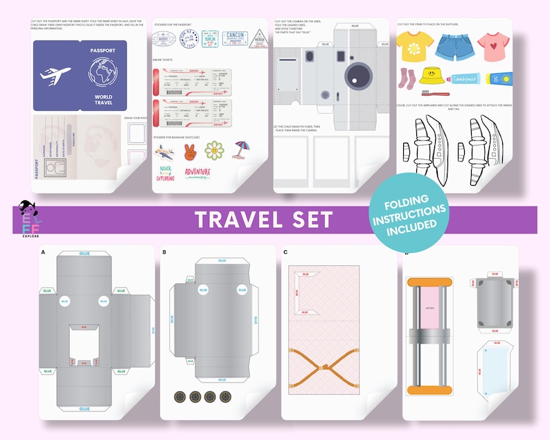 DIY Travel Pretend Play Kit: Printable Suitcase, Passport, Tickets (PDF ...