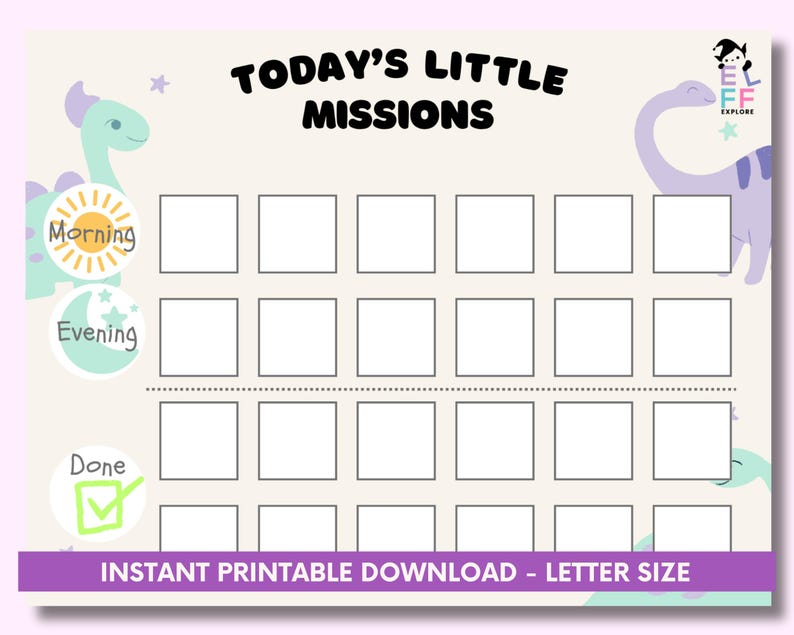 Printable Chore Chart for Kids | Daily Responsibilities Check List ...