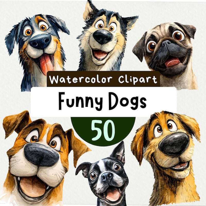 Cute Dog Clip Art Face - Etsy