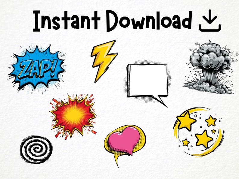 Comic Signs Clipart 41 PNG, Cartoon Symbols Illustrations, Cool Comic ...