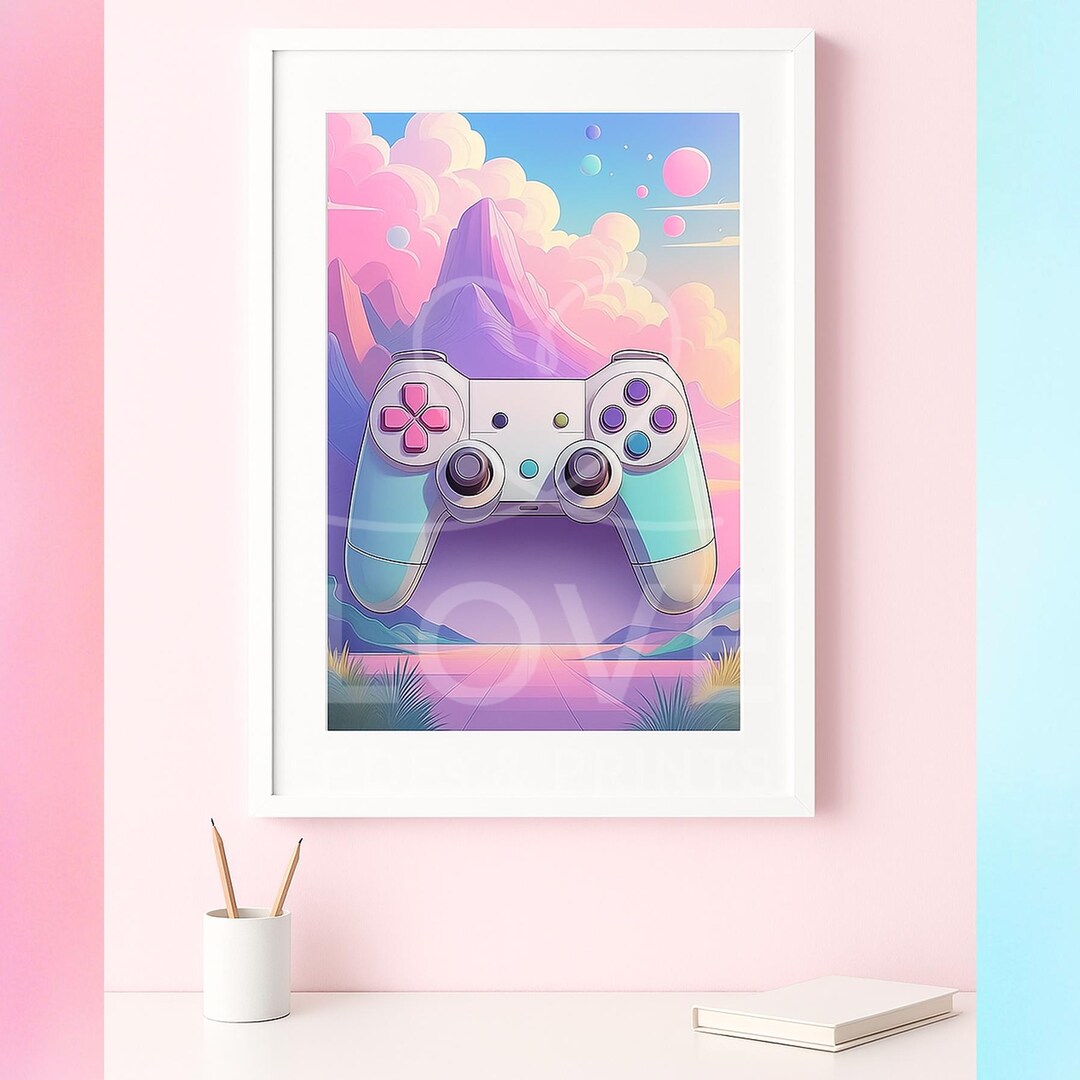 Gamer Girl Wall Art Download – Pastel Gaming Decor, Cute Video Game ...