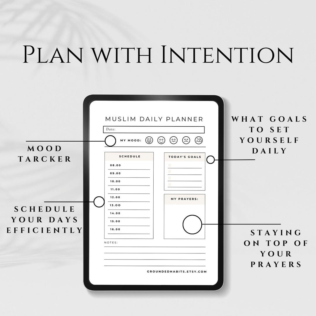 Muslim Daily Happy Planner 2025, Printable Islamic PDF, Salah & Habit ...