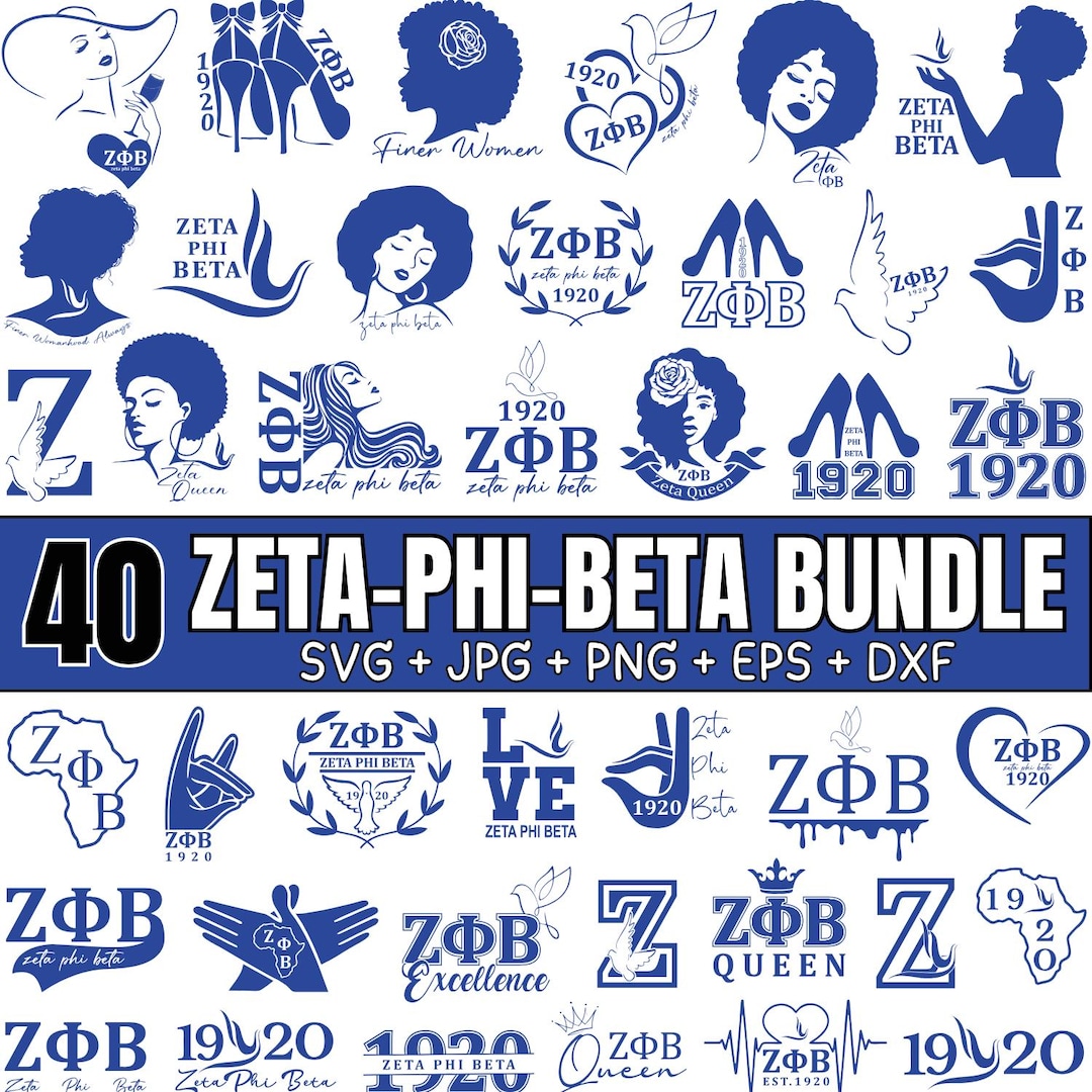 Zeta Phi Beta SVG Bundle: ZPB Dove Heart Cut File - Sorority Graphics ...