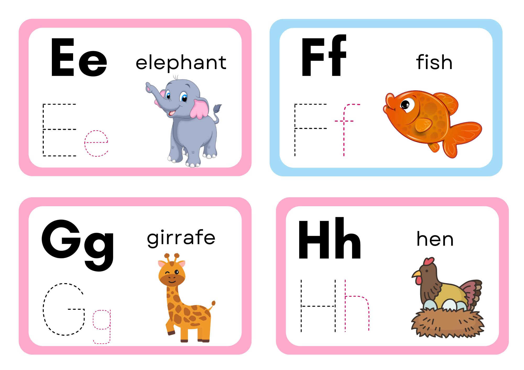 Alphabet Tracing Cards With Objects: Kids Handwriting Practice (PDF ...