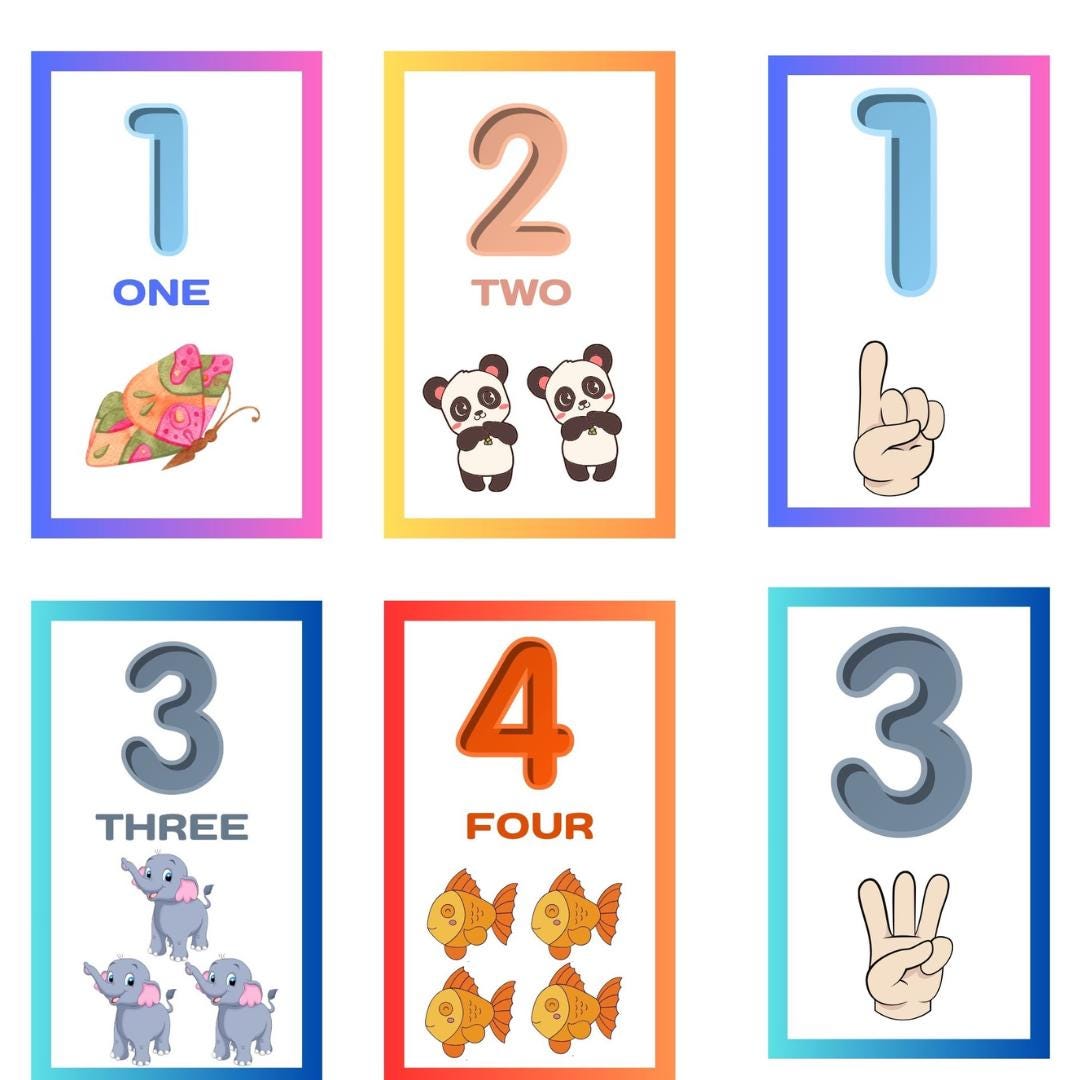 Counting Flashcards 1-10 | Printable Number Cards for Kids | Preschool ...