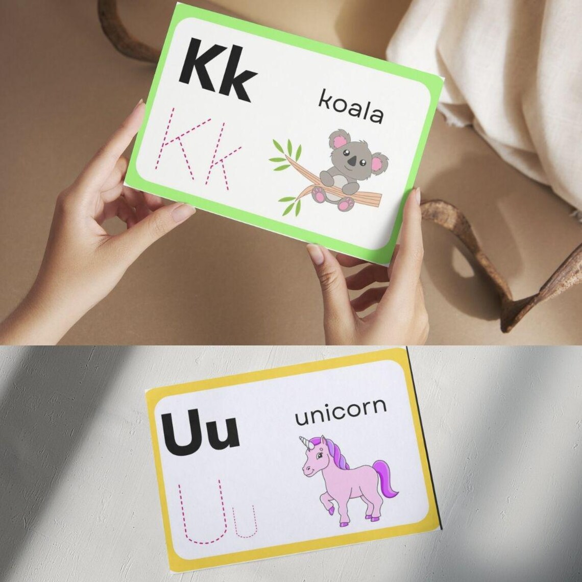 Alphabet Tracing Cards With Objects: Kids Handwriting Practice (PDF ...