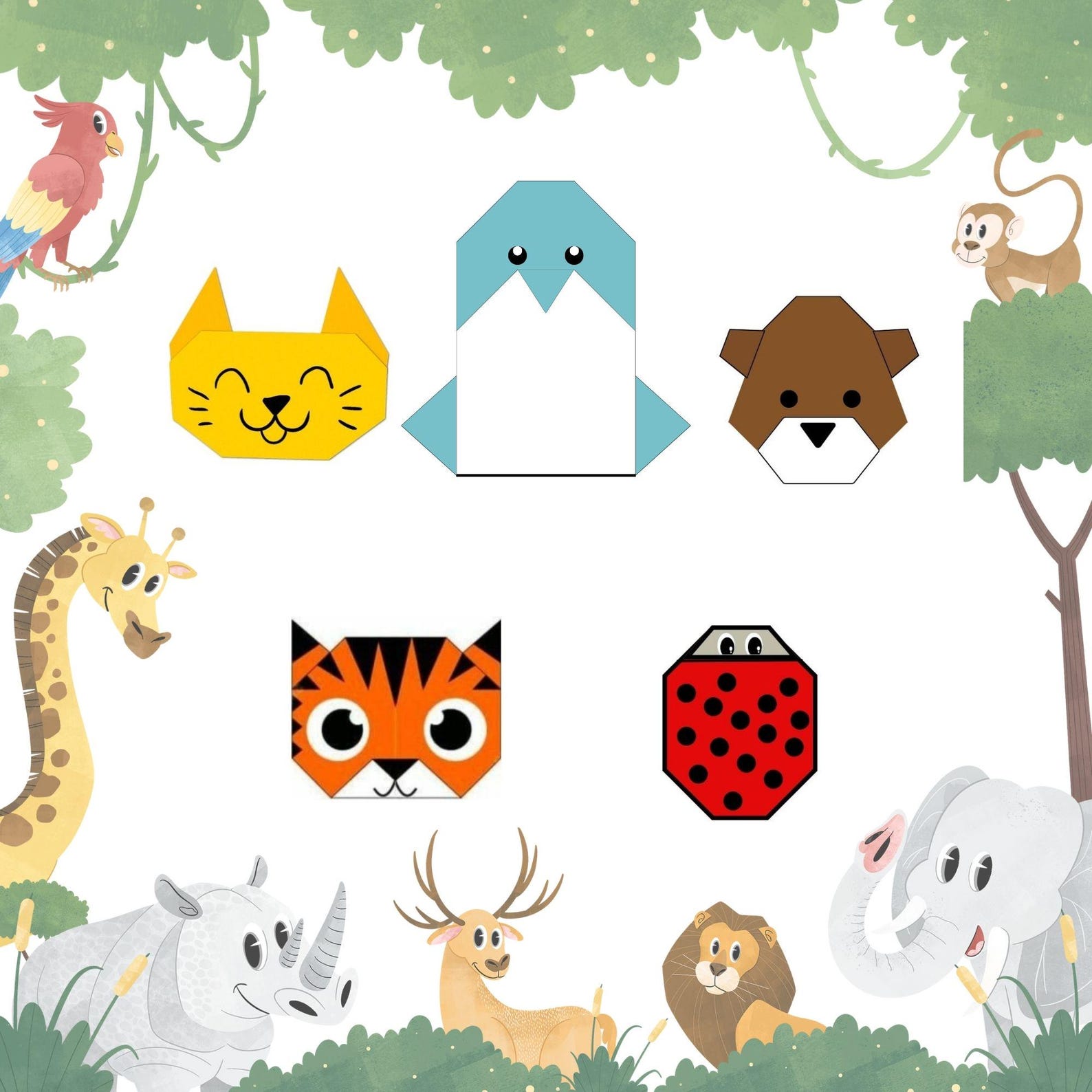 Easy Origami Animal Crafts for Kids: Printable Guide (PDF Download) - Etsy