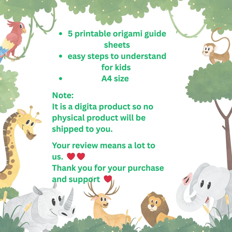 Easy Origami Animal Crafts for Kids: Printable Guide (PDF Download) - Etsy