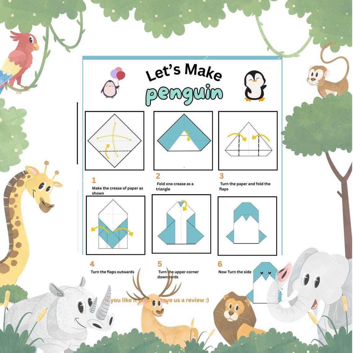 Easy Origami Animal Crafts for Kids: Printable Guide (PDF Download) - Etsy
