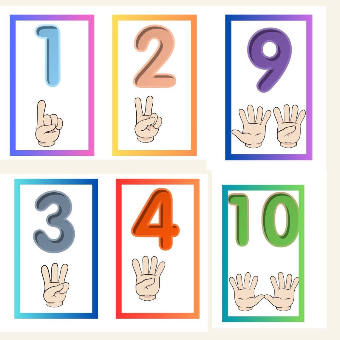 Counting Flashcards 1-10 | Printable Number Cards for Kids | Preschool ...