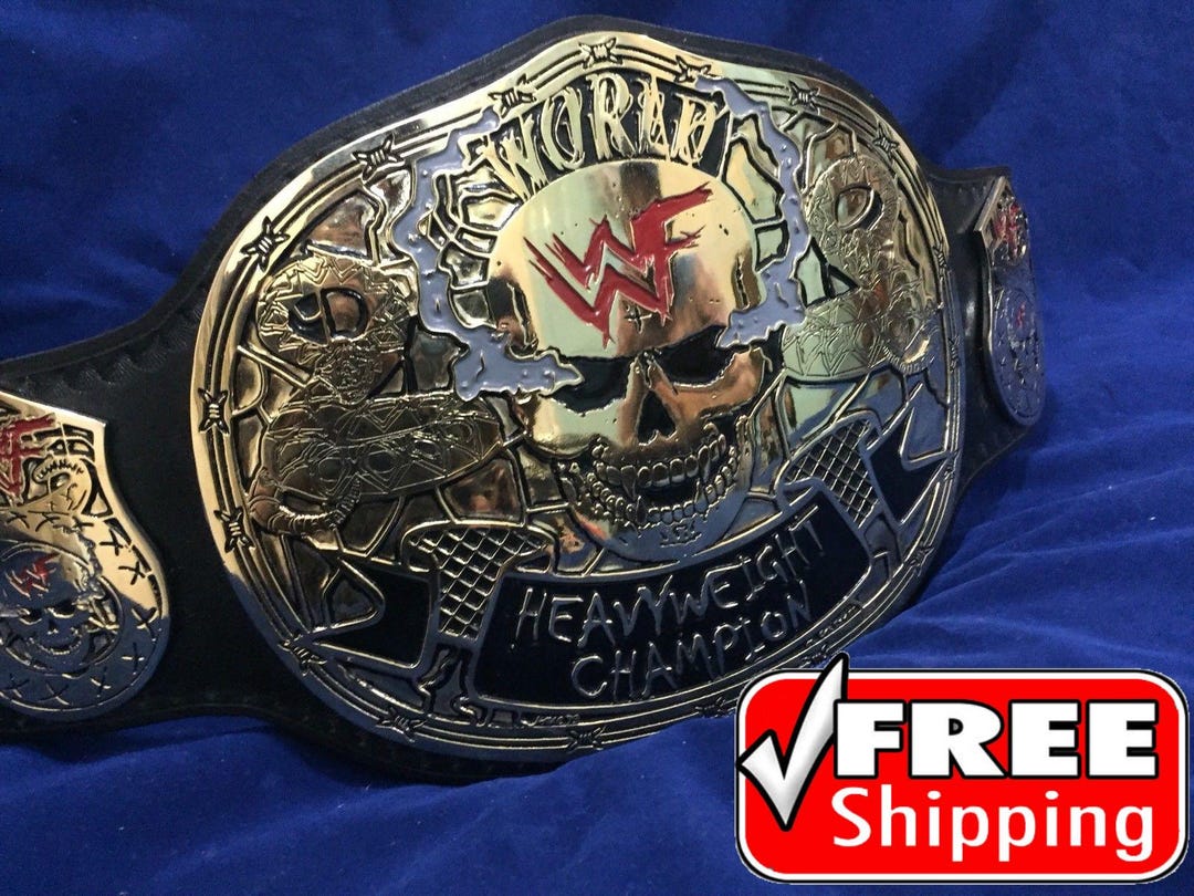WF Stone Cold Smoking Skull 24K Gold Championship Belt 100% Real ...