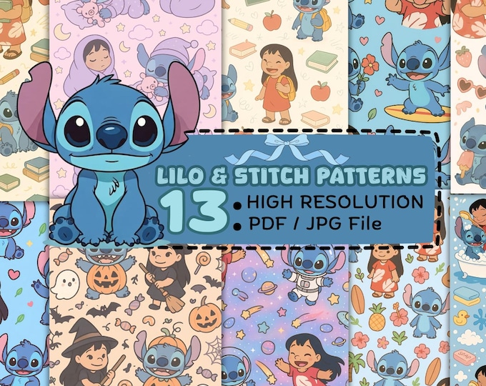 Stitch Digital Paper Pack, Scrapbook Paper (digital Download) - Etsy Canada
