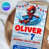 Spidey and His Amazing Friends Birthday Invitation Girl Boy Pool Party ...