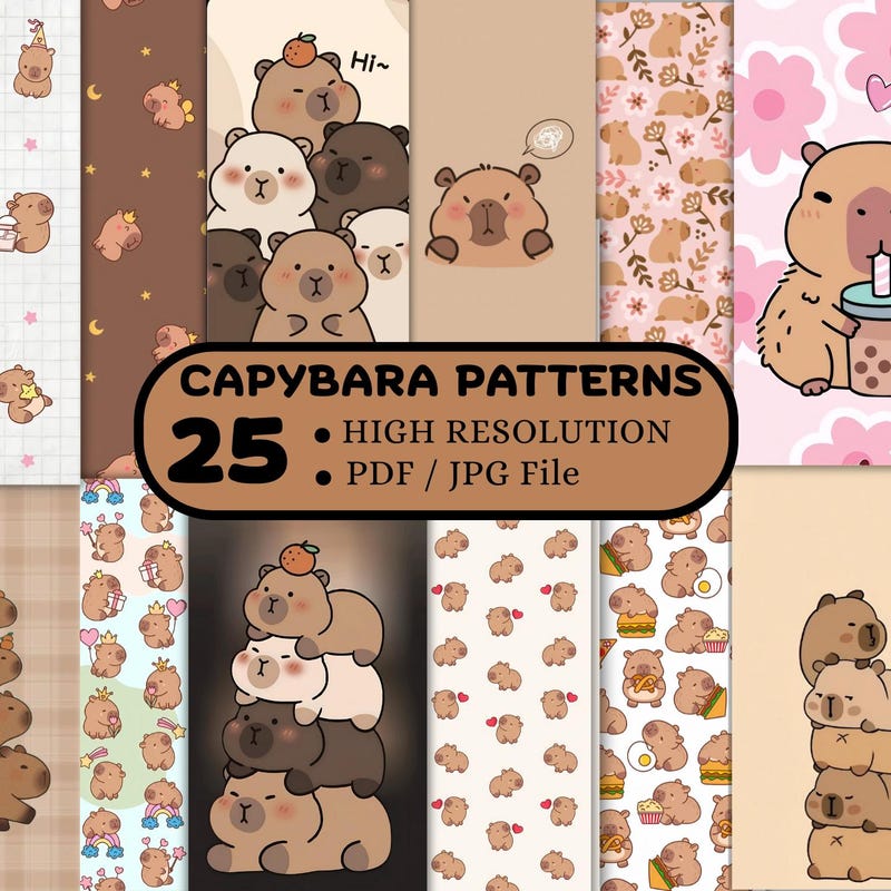 Cute Capybara Wallpapers - Etsy