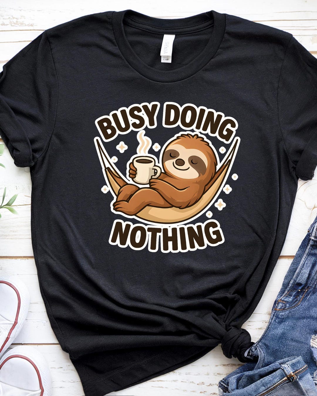 Busy Doing Nothing PNG, Cute Sloth Digital PNG, Funny Coffee Lover ...