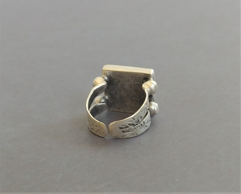 Catalina Tile Adjustable Ring on Silver Plated Brass Catalina - Etsy