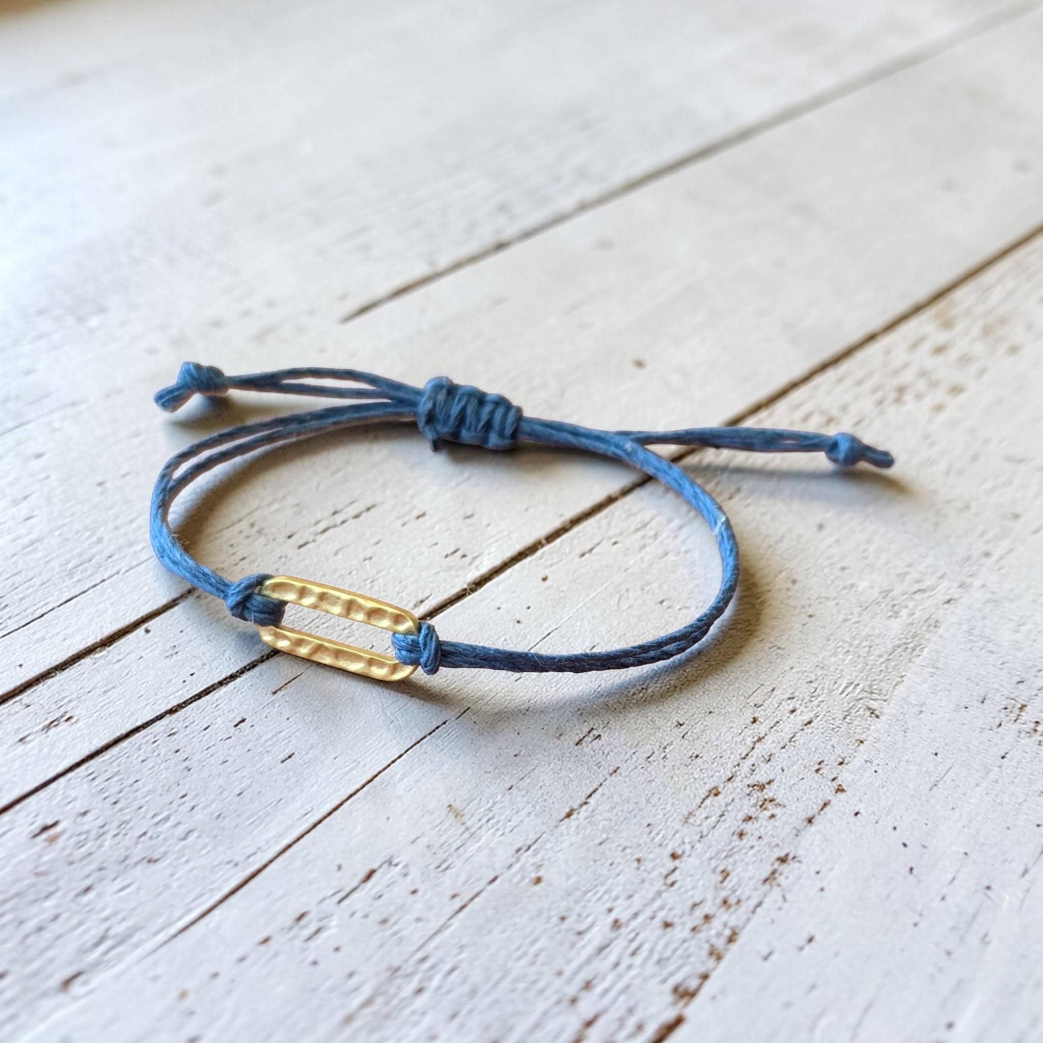 Polished Hemp String Cord Adjustable String Bracelet With Gold Plated ...