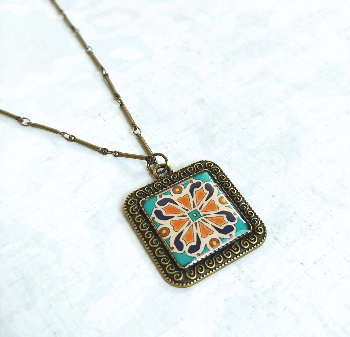 Spanish Mexican Catalina Tile Turquoise and Pink Tile - Etsy