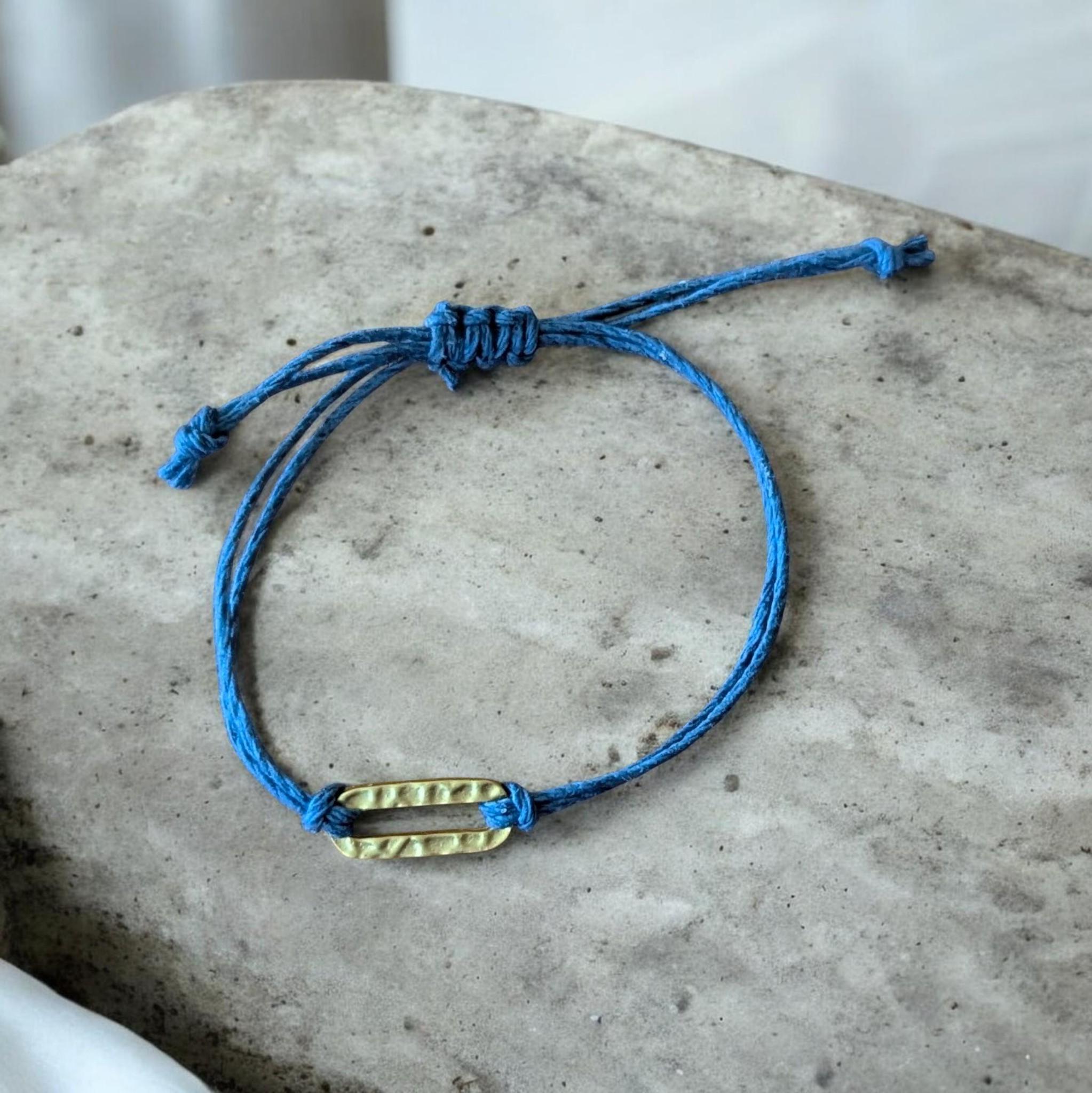 Polished Hemp String Cord Adjustable String Bracelet With Gold Plated ...