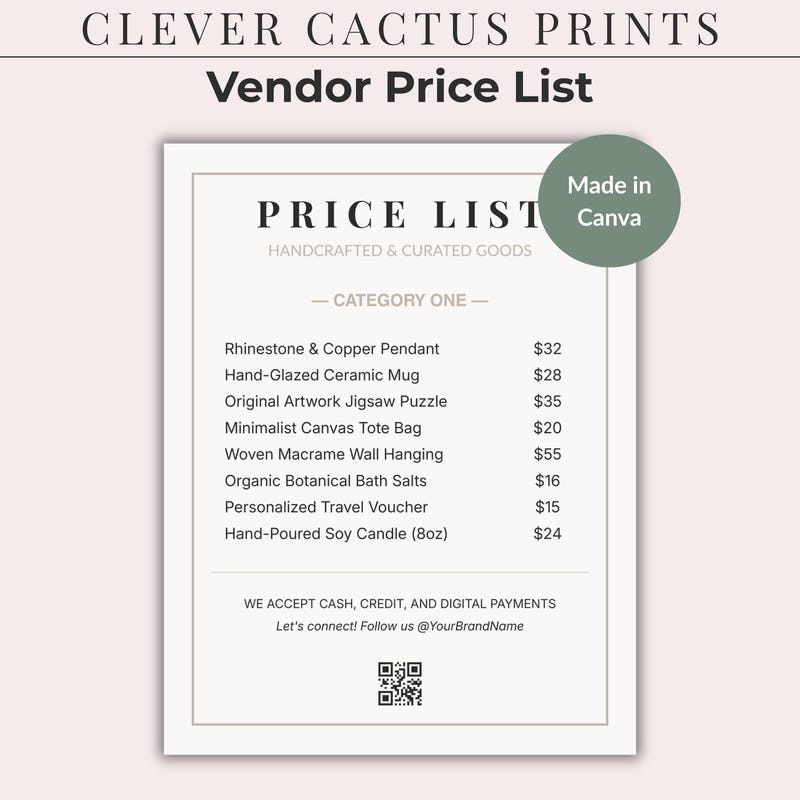 Custom Price List Board - Etsy