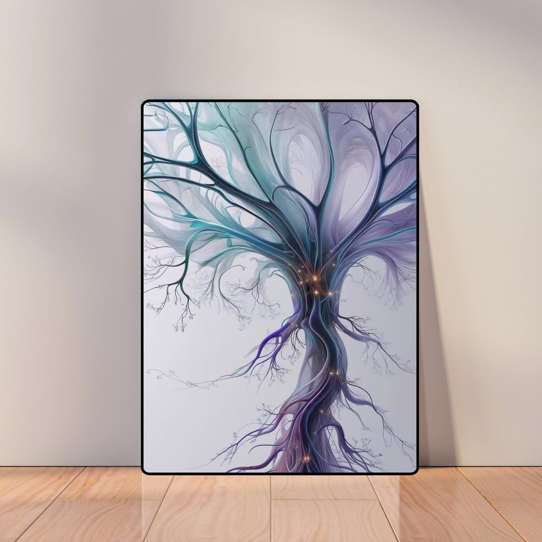Personalized Synaptic Bloom Art Print: Abstract Botanical Neural Home ...