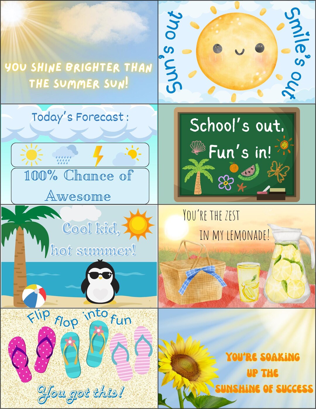 June Lunch Box Notes – Printable Encouragement Cards for Kids - Etsy