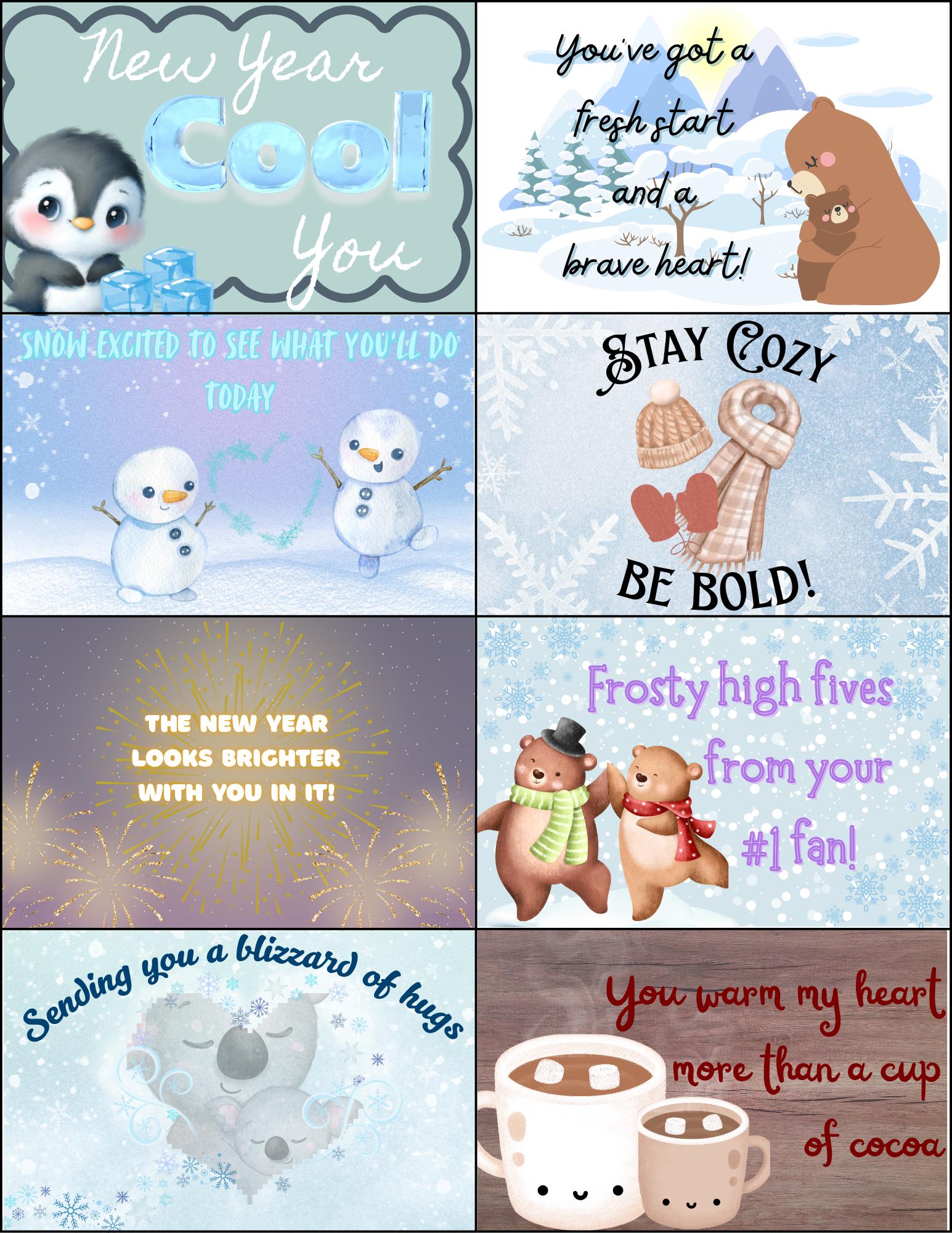 January Lunch Box Notes - Printable Encouragement Cards for Kids - Etsy