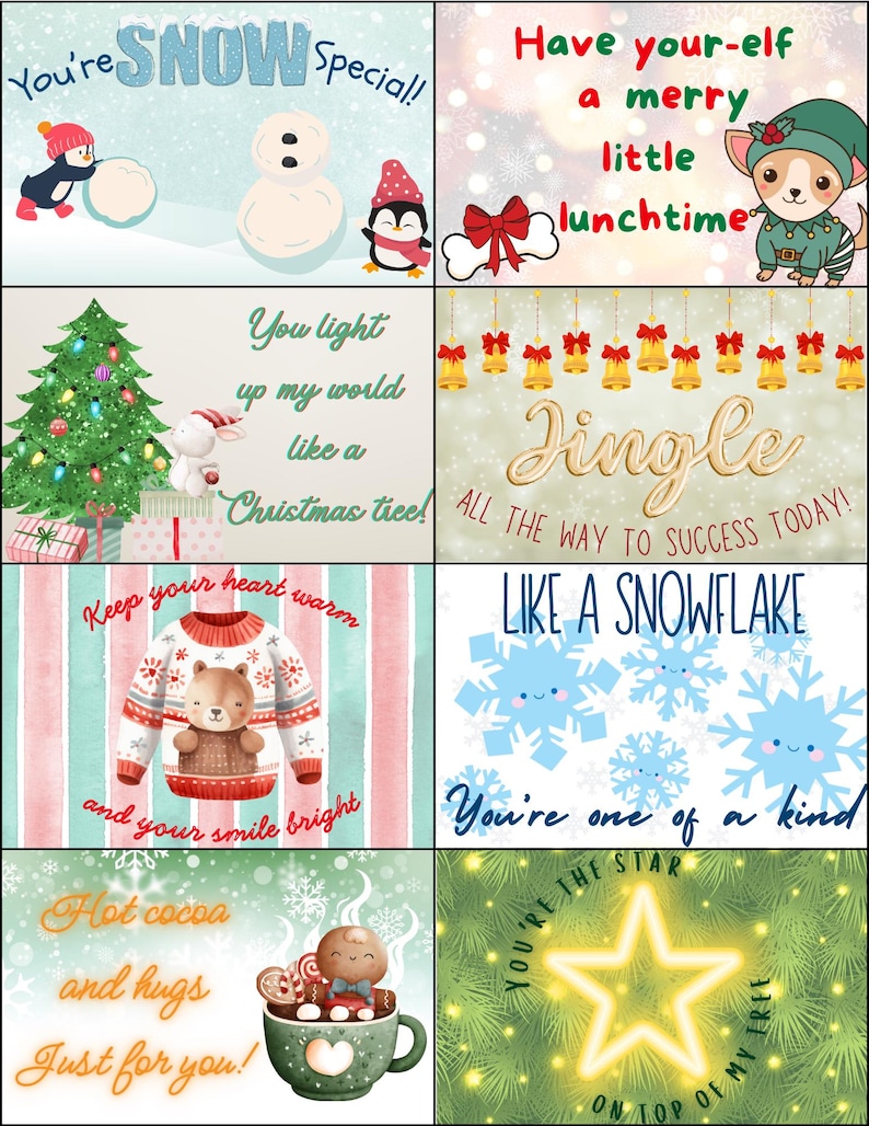 December Lunch Box Notes – Printable Encouragement Cards for Kids - Etsy