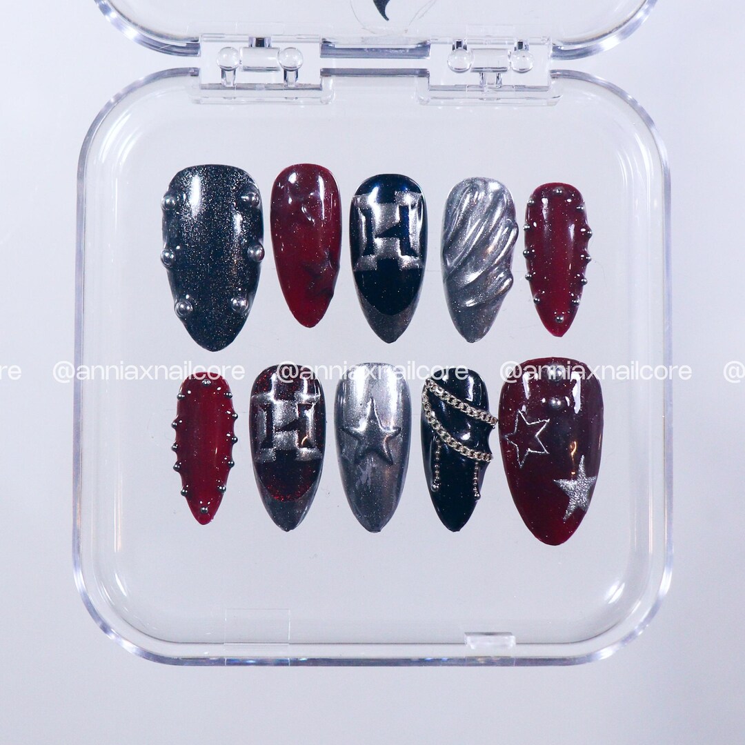 Hobi Inspired Press-on Nails – Hope on the Stage Tour Nails, Chrome ...