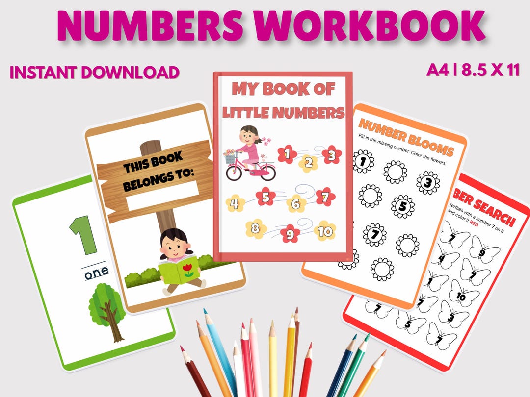 Numbers Workbook / Numbers 1 to 10 / Count, Trace, and Match Activities ...
