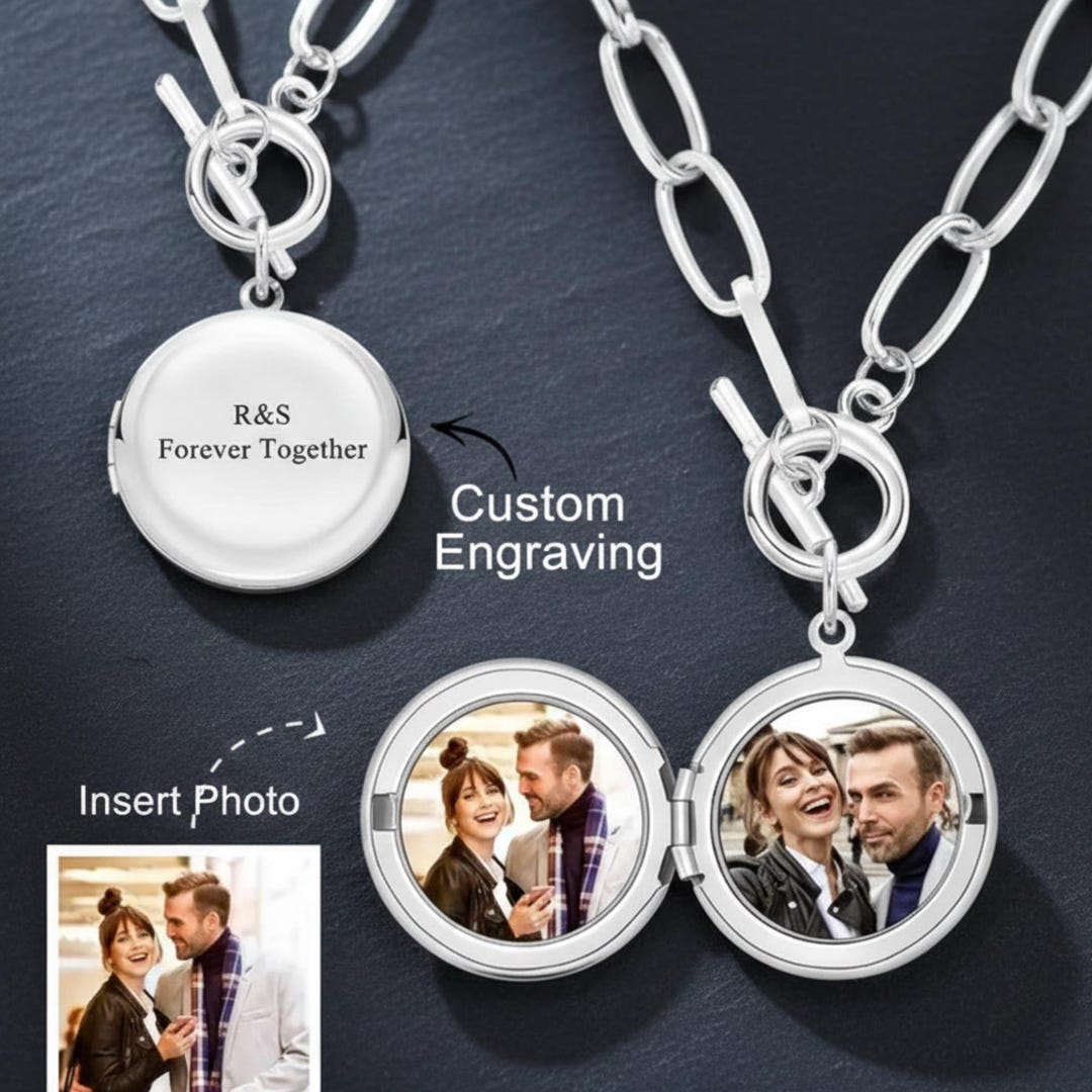 Locket With Two Custom Photos, Personalized Chain Necklace for Her ...