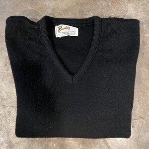 Vintage 1960s Small/medium Black Mohair V Neck Sweater by Vintage 1960s Small/medium Black Mohair V Neck Sweater by