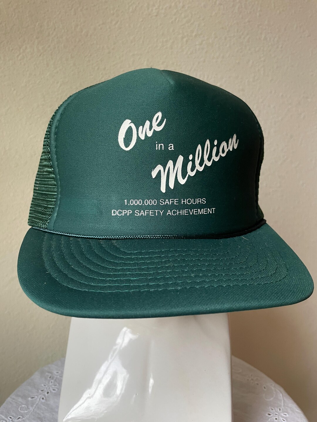 Vintage TRUCKER HAT // "one in a Million" \\ Safe Hours, DCPP Safety ...
