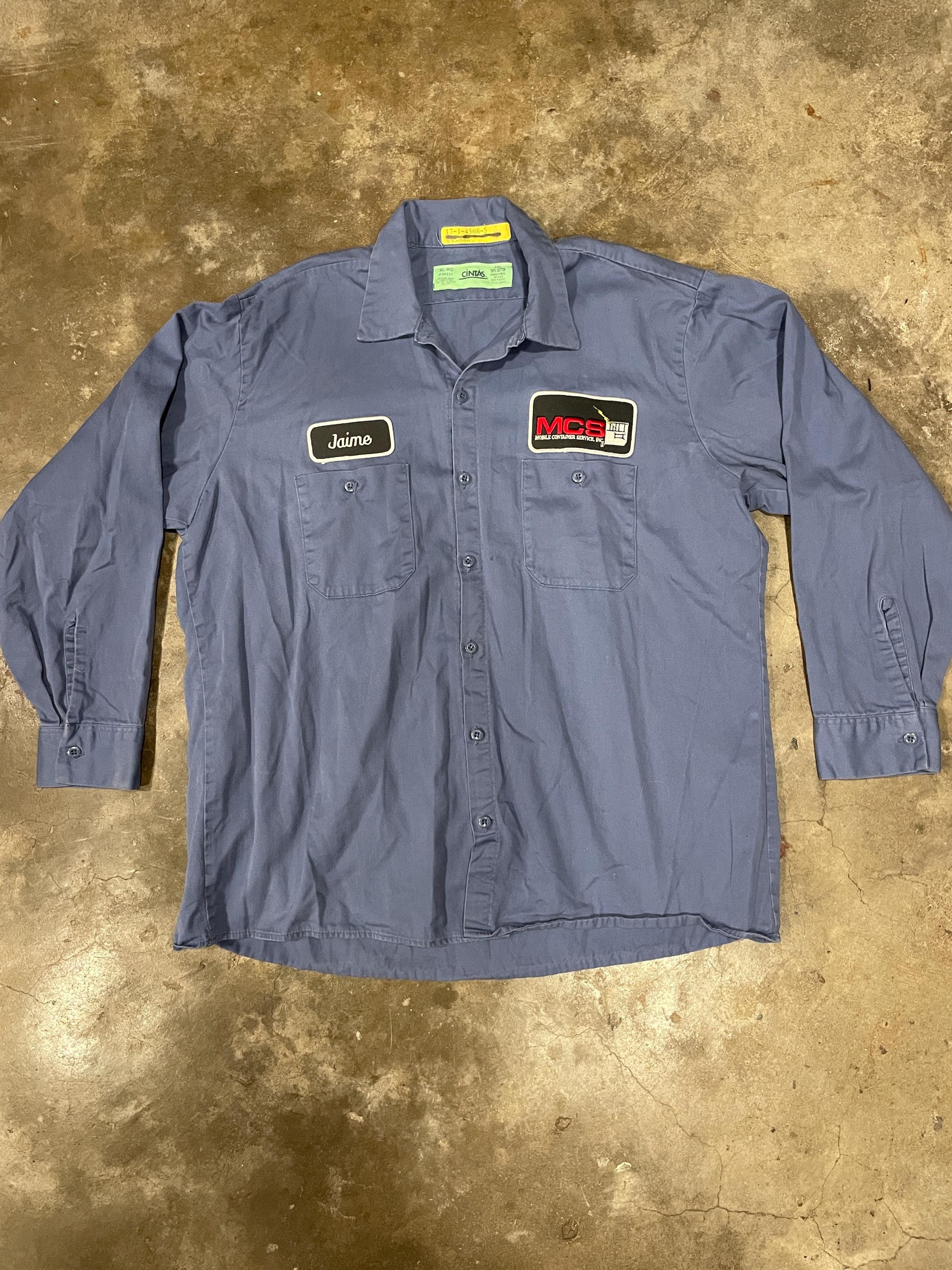 90s Cintas NAME PATCH Workman Shirt // Size Xl \\ 'MCS - Mobile ...